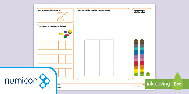 All About Number 21 Activity Mat with Numicon Shapes